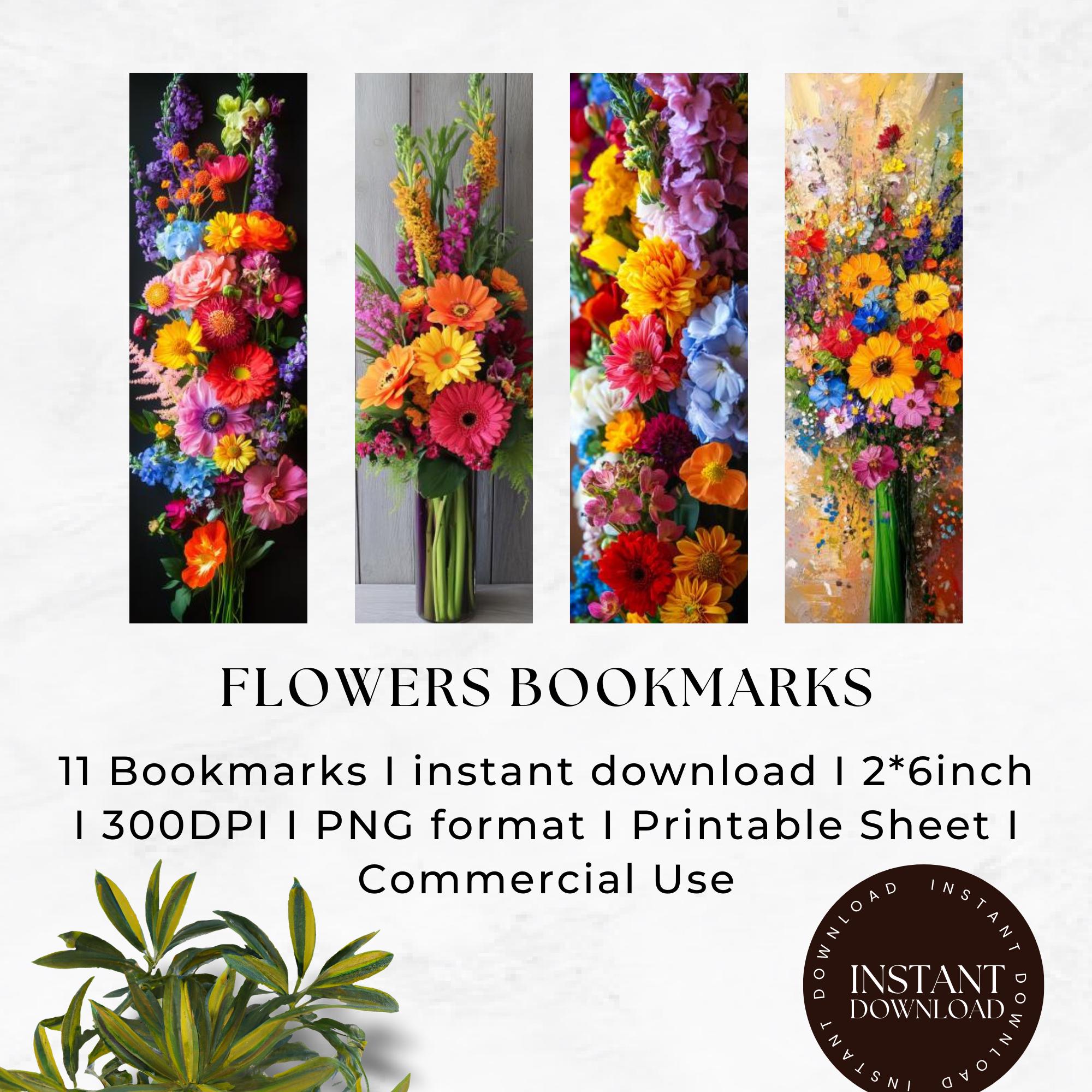 Floral Bookmarks, Authentic Bookmarks, Colorful Bookmarks, Bright ...