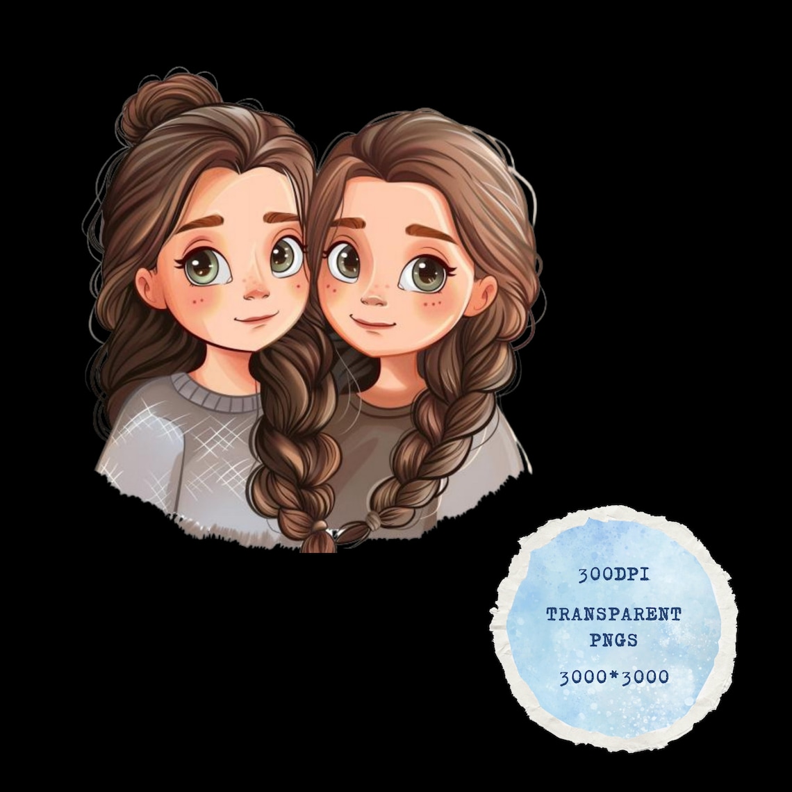 4 Sisters Clipart, Sisters Forever Clipart, Sisters Forever PNGS ...