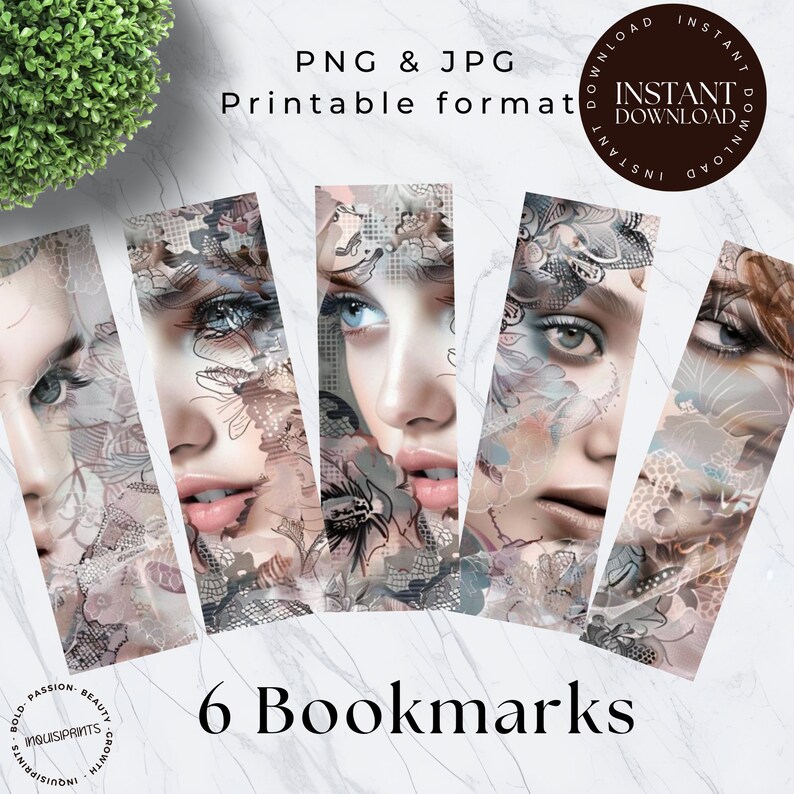 Beauty Bookmarks, Printable Bookmark Sheets, Bookmark Sublimation ...
