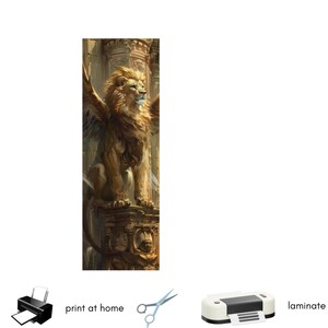 Winged Lion Bookmarks,guardian Lion, Ancient Temple,mythical Creature ...
