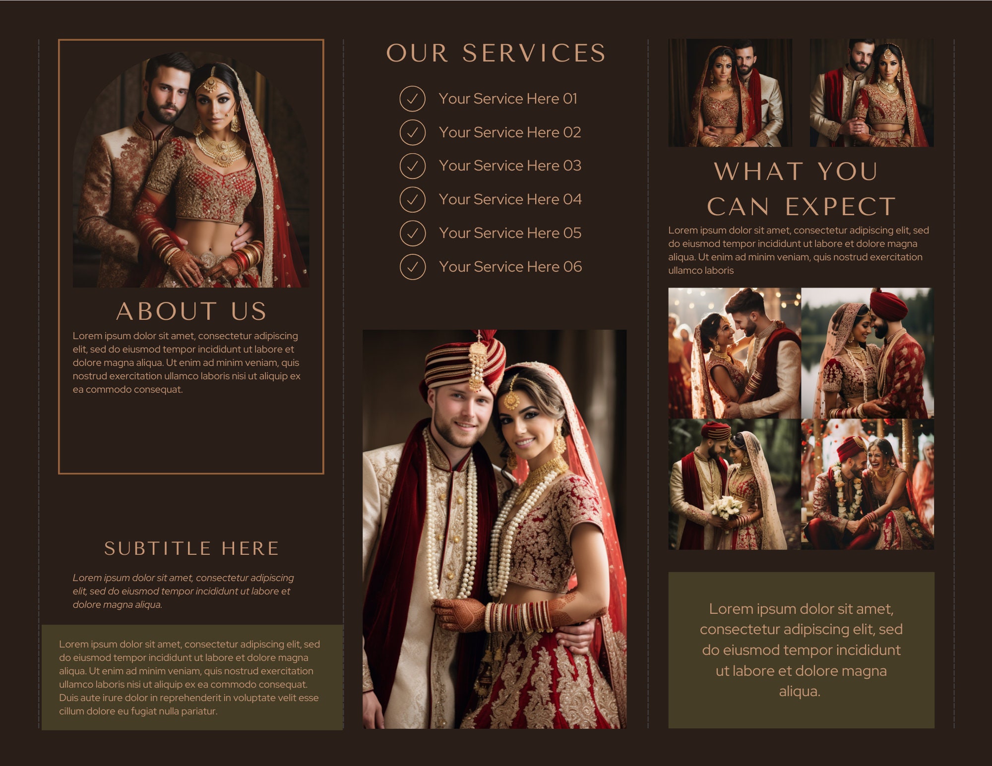 Indian Wedding Planner/ Bridal Wear Business Trifold Flyer & Template ...