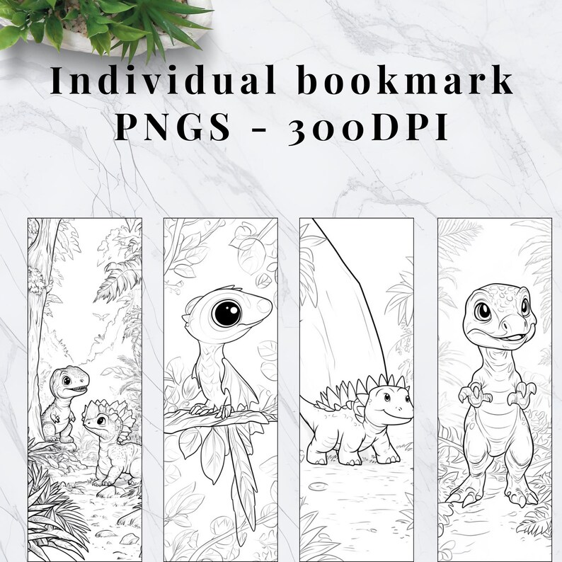 Dinosaur Coloring Bookmarks, Printable Bookmarks, Bookmark Coloring ...