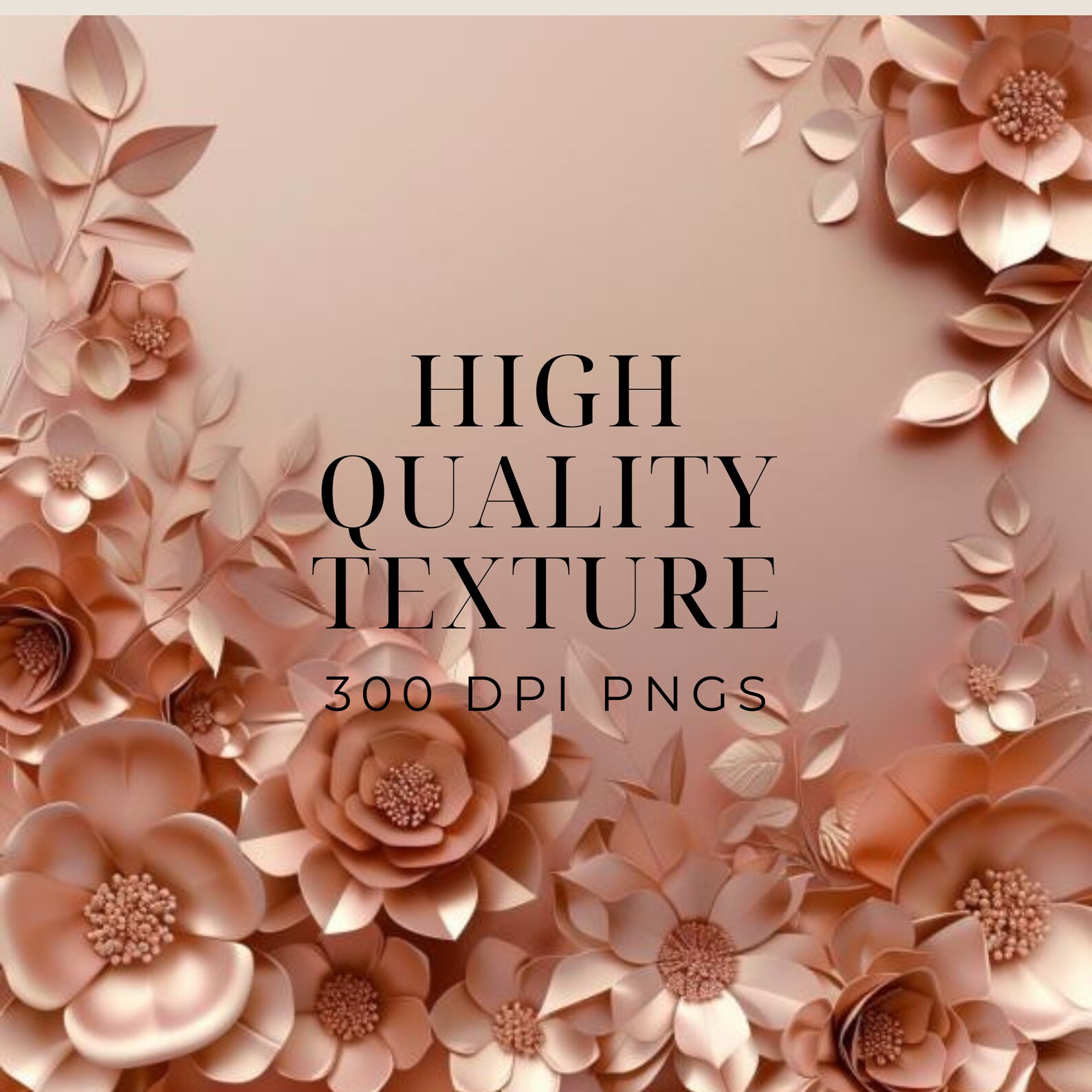 Rose Gold Digital Paper, 3D Rose Gold Journal Paper, Rose Gold ...