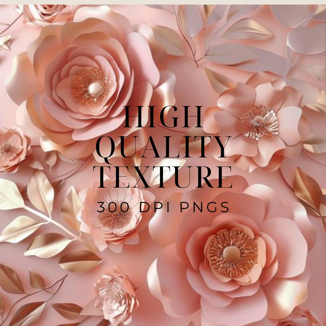 Rose Gold Digital Paper, 3D Rose Gold Journal Paper, Rose Gold ...