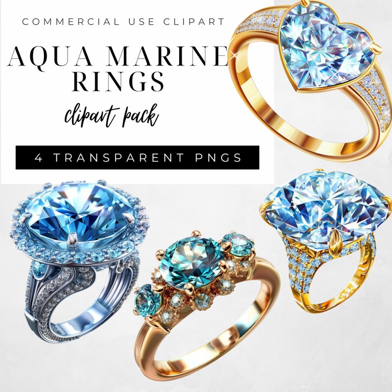 Ring Clipart Set, Stone and Dimond Rings, Scrapbooking Fashion ...