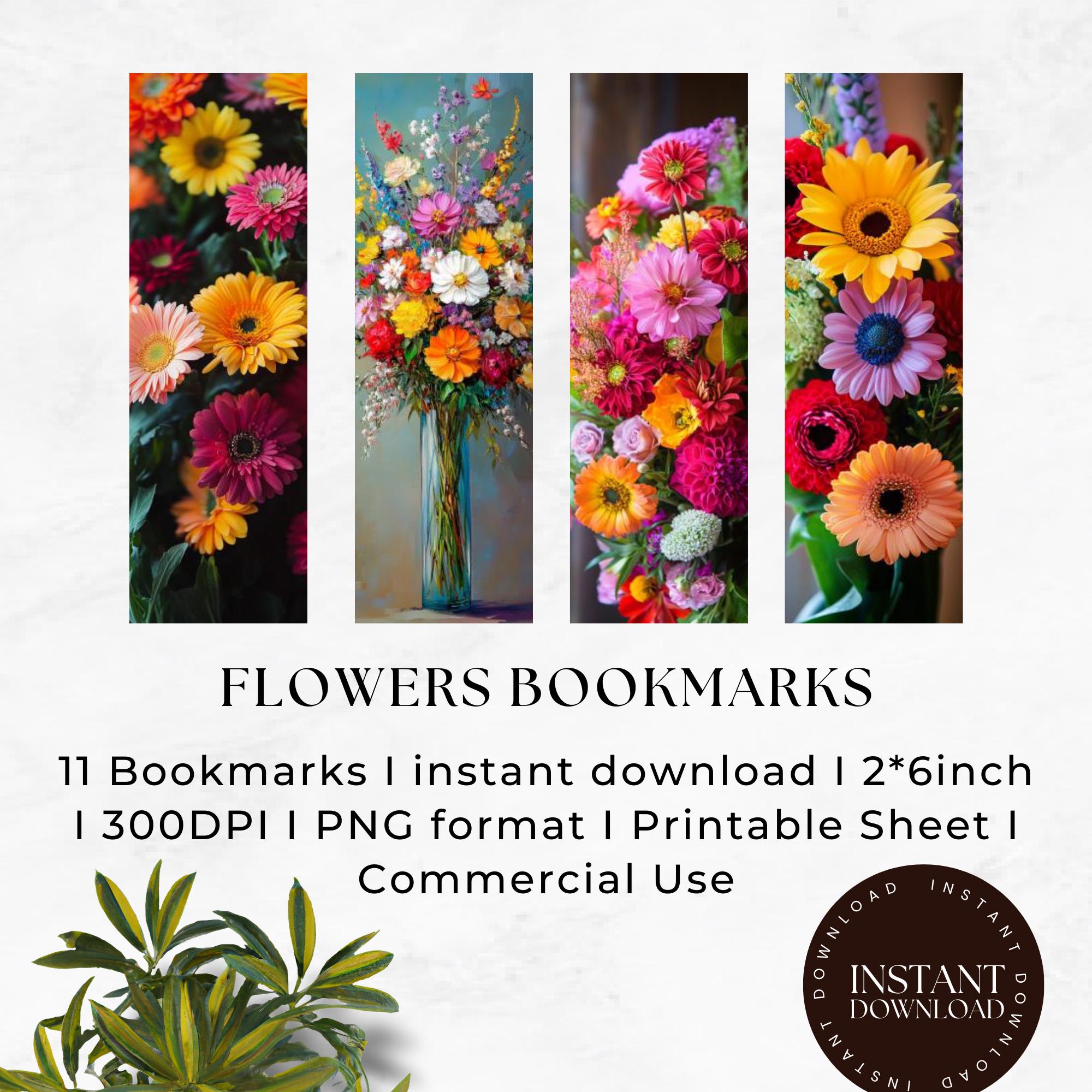 Floral Bookmarks, Authentic Bookmarks, Colorful Bookmarks, Bright ...