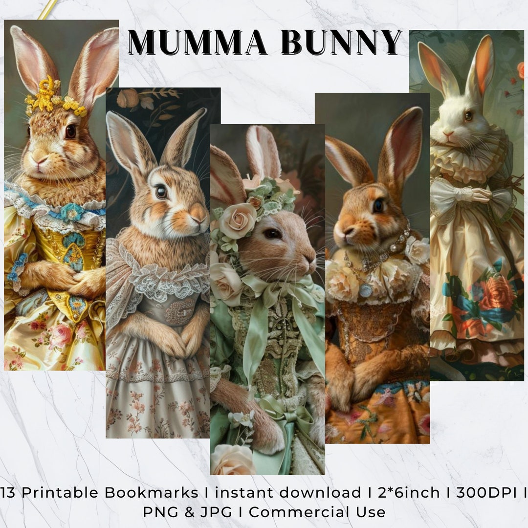 Easter Bunny Bookmarks, Printable Bookmark Sheets, Easter Bookmark ...