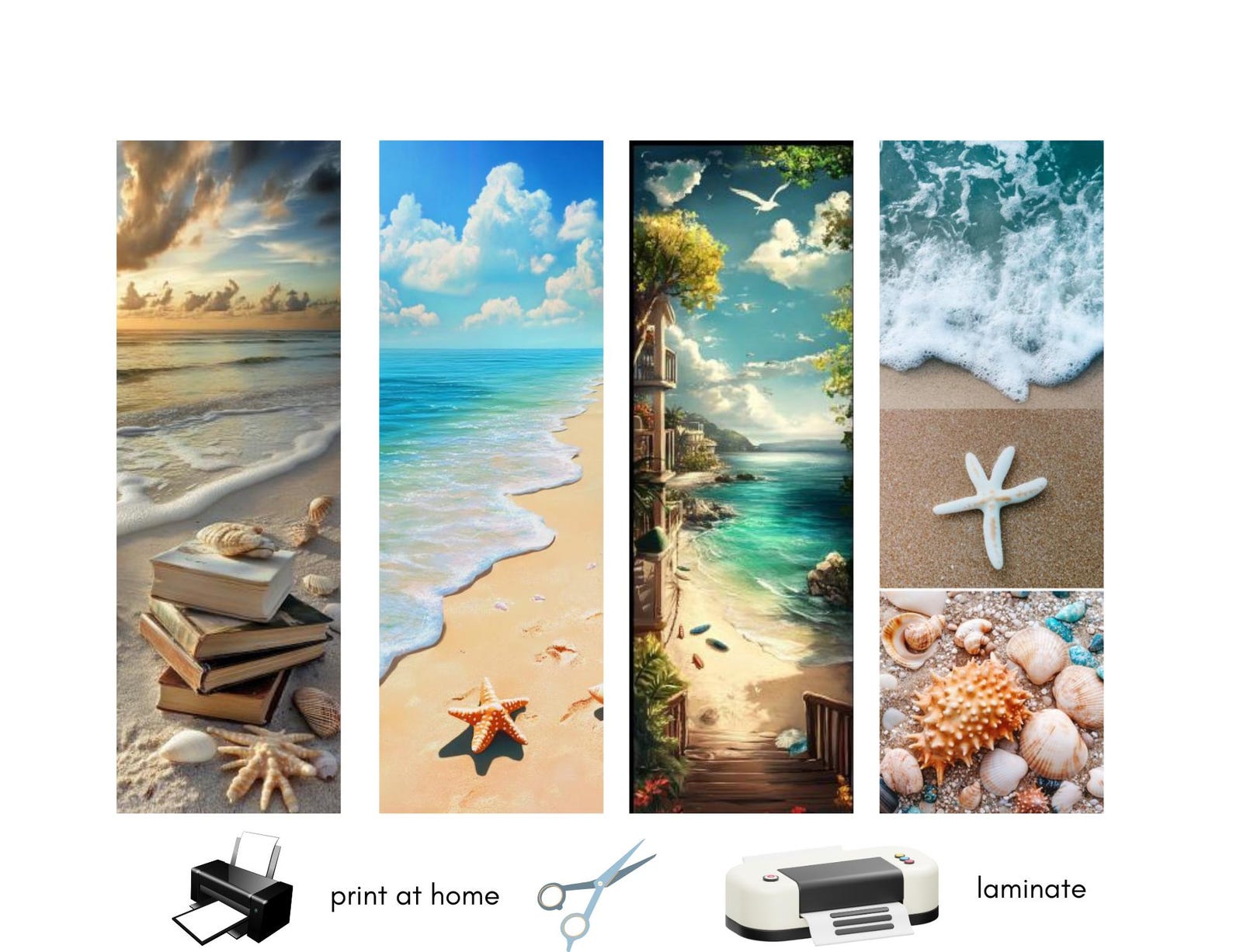 Beach Bookmarks, Summer Bookmarks, Tropical Summer Bookmarks, Printable ...