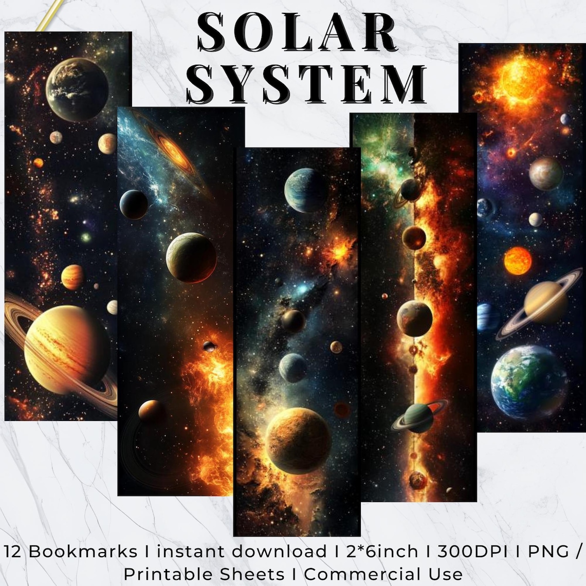 Solar System Bookmarks, Planet Bookmarks, Printable Bookmarks, Read ...