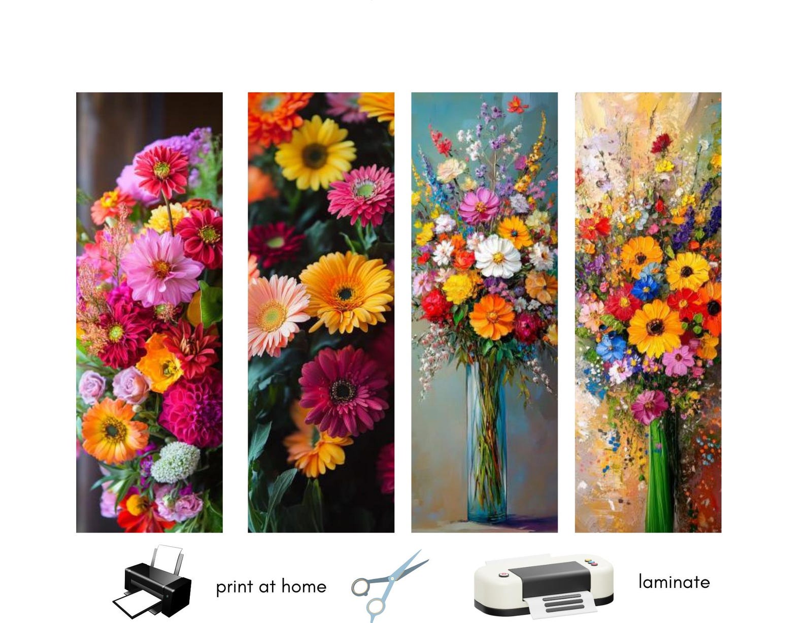 Floral Bookmarks, Authentic Bookmarks, Colorful Bookmarks, Bright ...