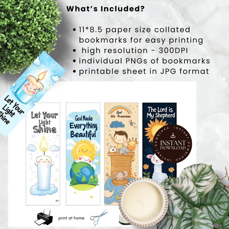 Kids Christian Bookmark, Printable Bookmark Sheets, Christian Bookmark ...