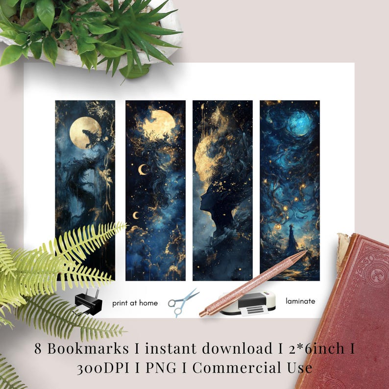 Celestial Bookmark-enchanted Moon Gazing - Magical Book Club Gift ...