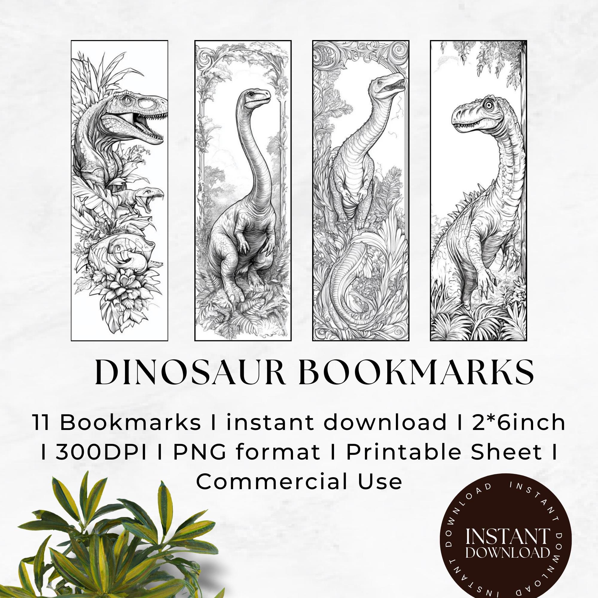 Dinosaur Coloring Bookmarks, Printable Bookmarks, Bookmark Coloring ...