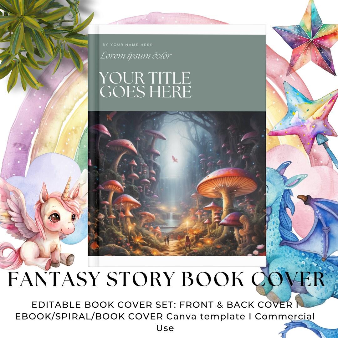 MAGICAL FANTASY Book Cover Template, Fantasy Book Cover, Kids Book ...