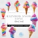 Snow Cone Clipart, Rainbow Snow Cone Clipart Set, Rainbow Snow Cone ...