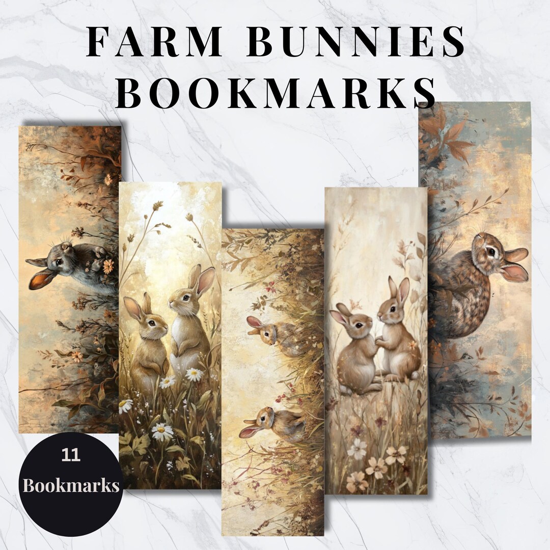 11 Easter Bunnies Printable Bookmarks | Bunny Bookmarks | Digital ...