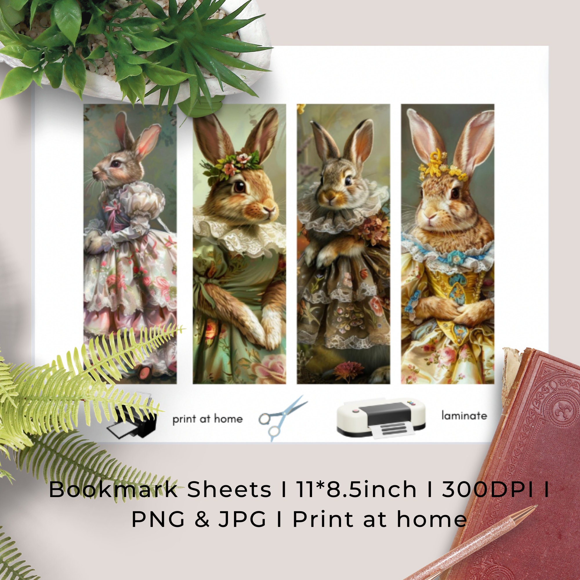 Easter Bunny Bookmarks, Printable Bookmark Sheets, Easter Bookmark ...