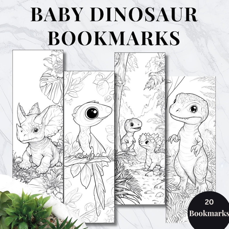 Dinosaur Coloring Bookmarks, Printable Bookmarks, Bookmark Coloring ...