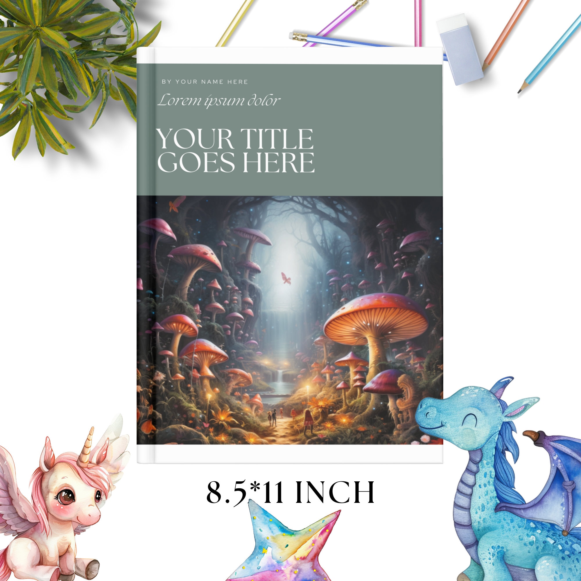 MAGICAL FANTASY Book Cover Template, Fantasy Book Cover, Kids Book ...