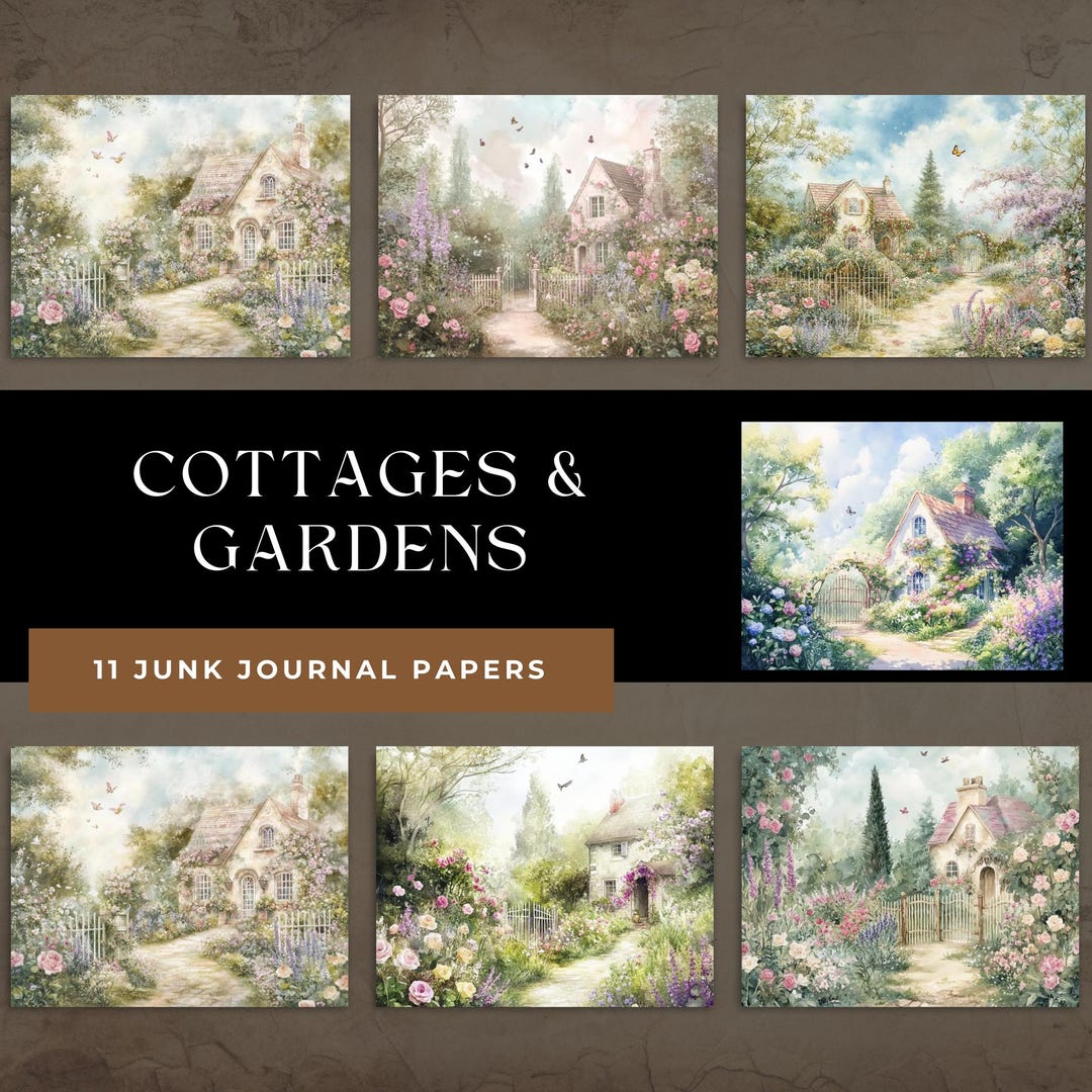 Cottage and Garden Junk Journal Kit - Vintage Cottage Papers ...
