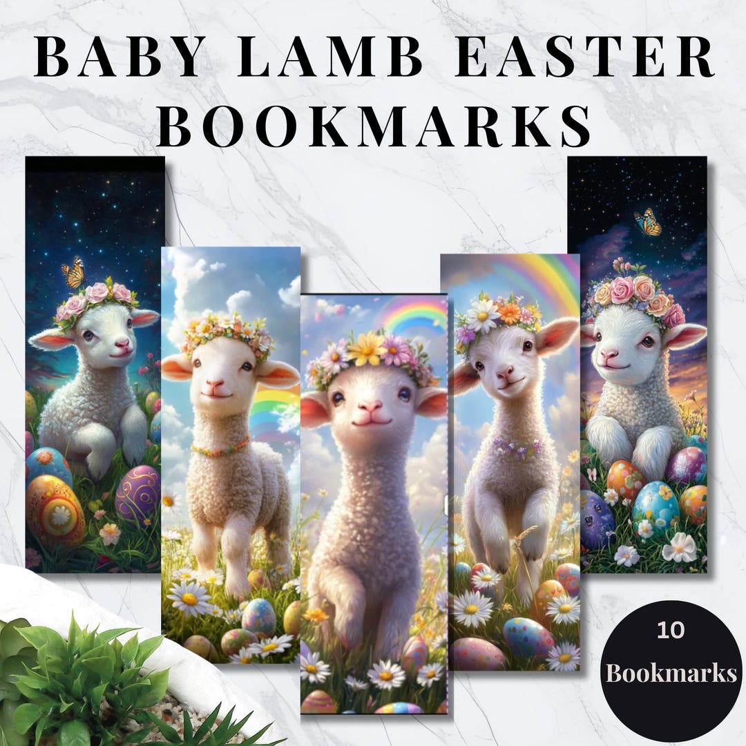 Easter Bookmarks, Christian Bookmarks for Kids, Baby Lamb Bookmarks ...