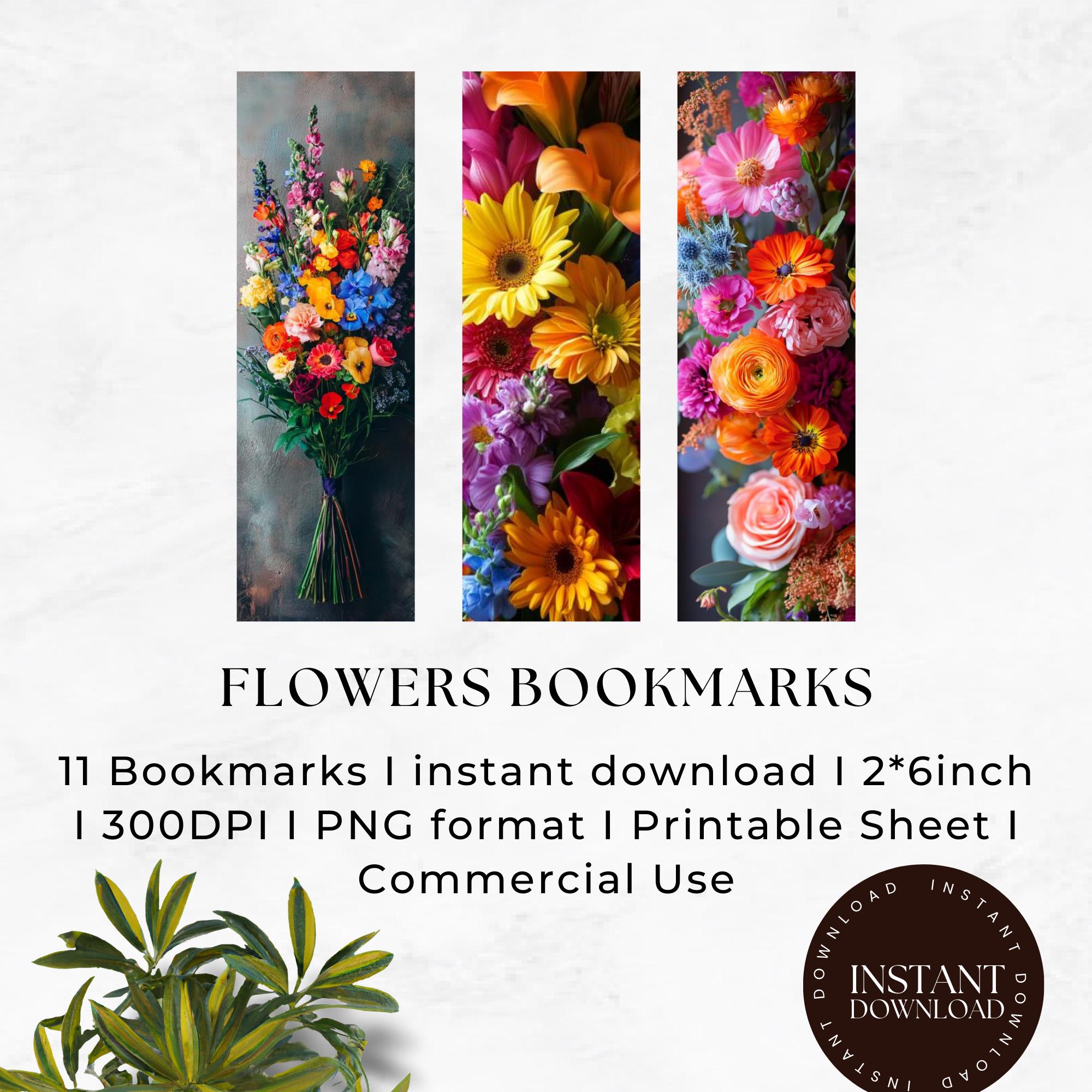 Floral Bookmarks, Authentic Bookmarks, Colorful Bookmarks, Bright ...