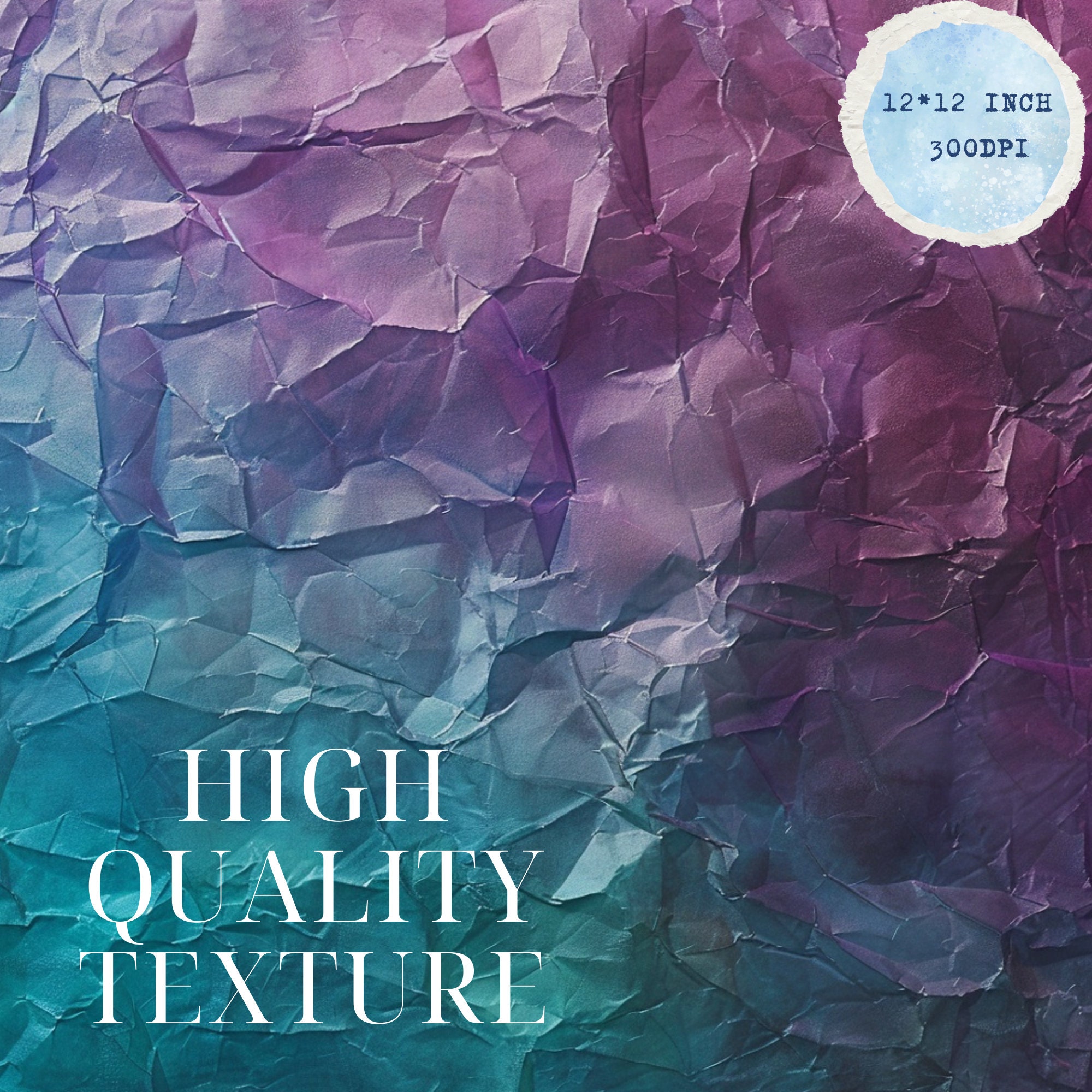 Teal and Purple Digital Paper, Junk Journal Paper, 12*12 Inch, Make-up ...