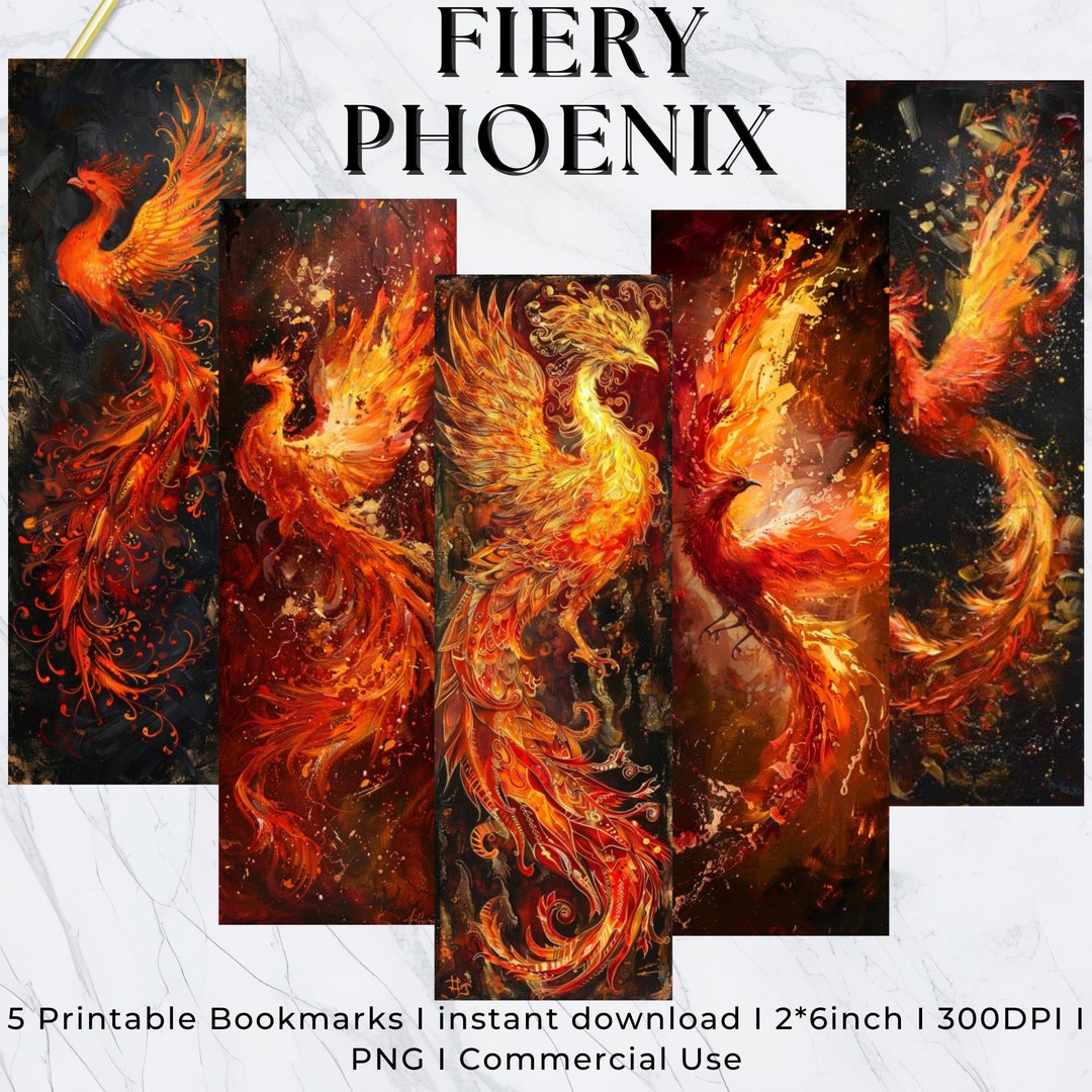 Phoenix Bookmarks, Fiery Phoenix, Majestic Phoenix, Rising From Flames ...