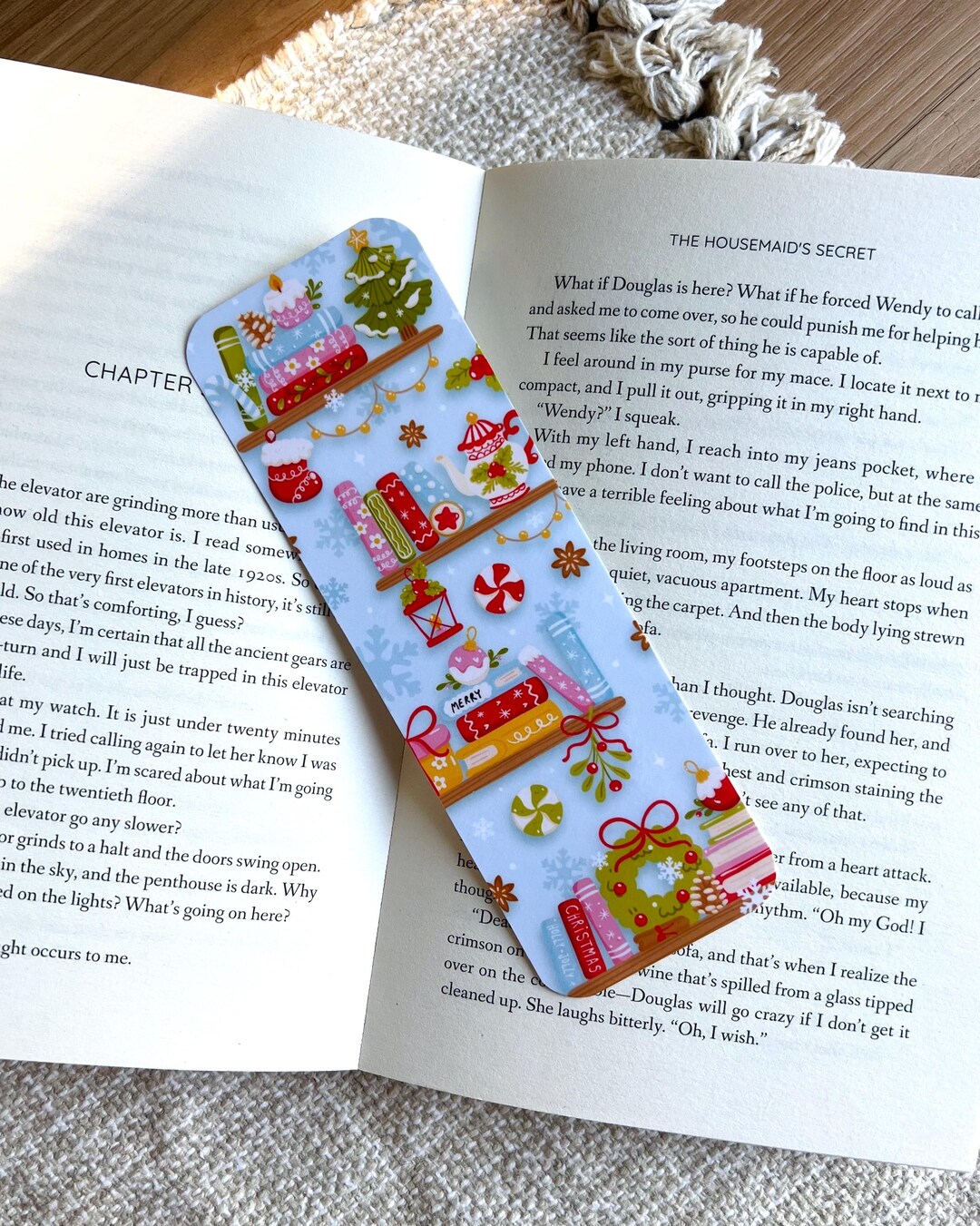 Christmas Bookmark, Booklover, Seasonal Bookmark, Holiday Bookmark ...