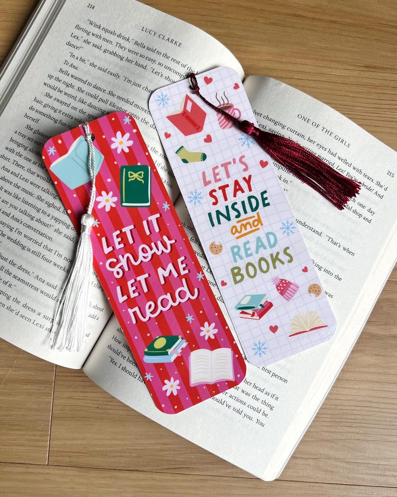 Let It Snow Bookmark, Christmas Bookmark, Booklover, Seasonal Bookmark ...