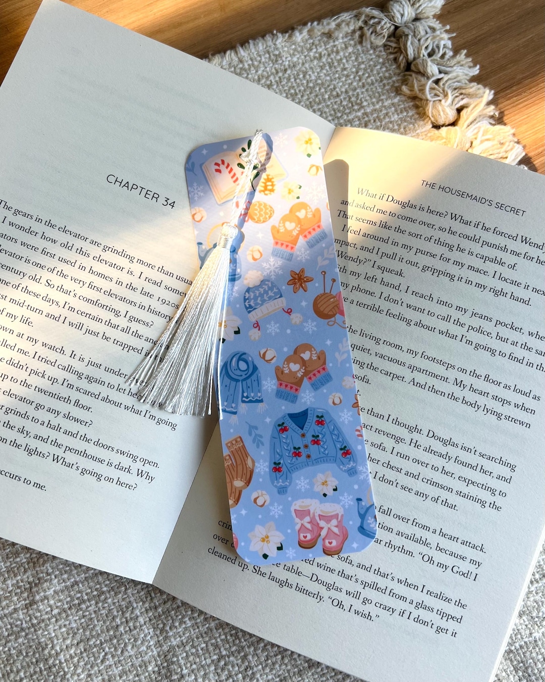 Winter Bookmark, Booklover, Snow Bookmark, Cozy Cute Christmas Bookmark ...