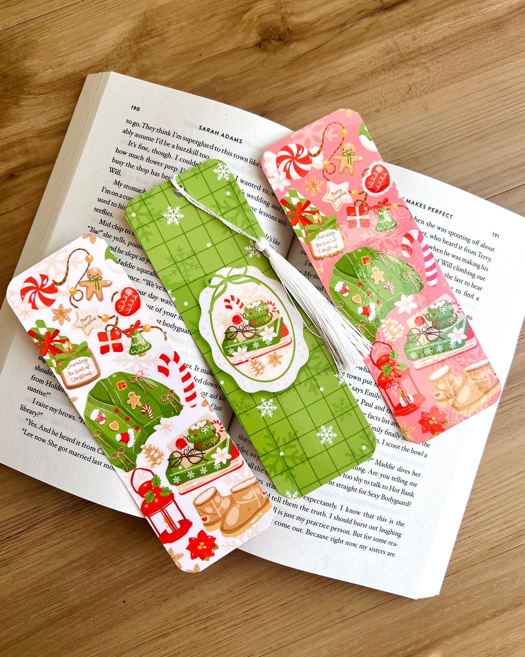 Christmas Bookmark, Booklover, Seasonal Bookmark, Holiday Bookmark ...