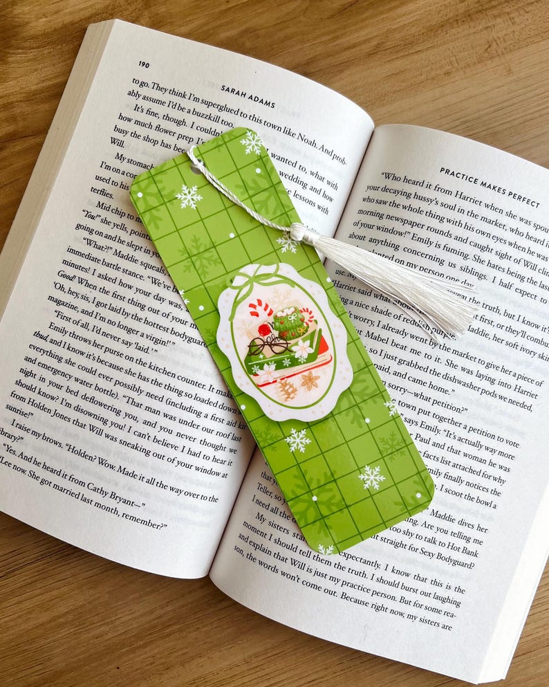 Christmas Bookmark, Booklover, Seasonal Bookmark, Holiday Bookmark ...