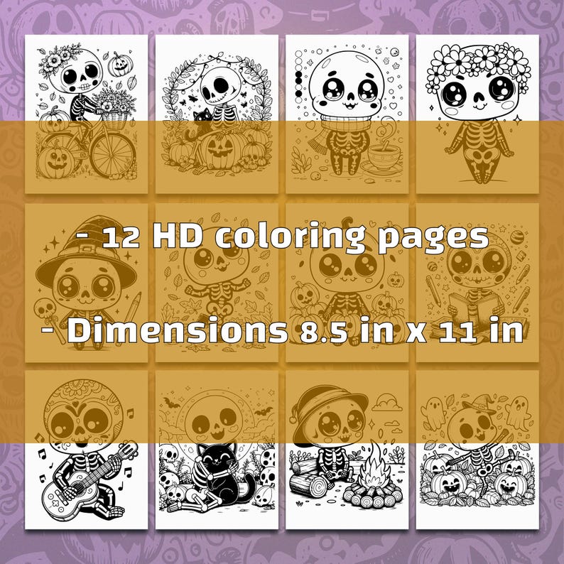 12 Skeletons Halloween Pages Halloween Coloring Pages Halloween ...