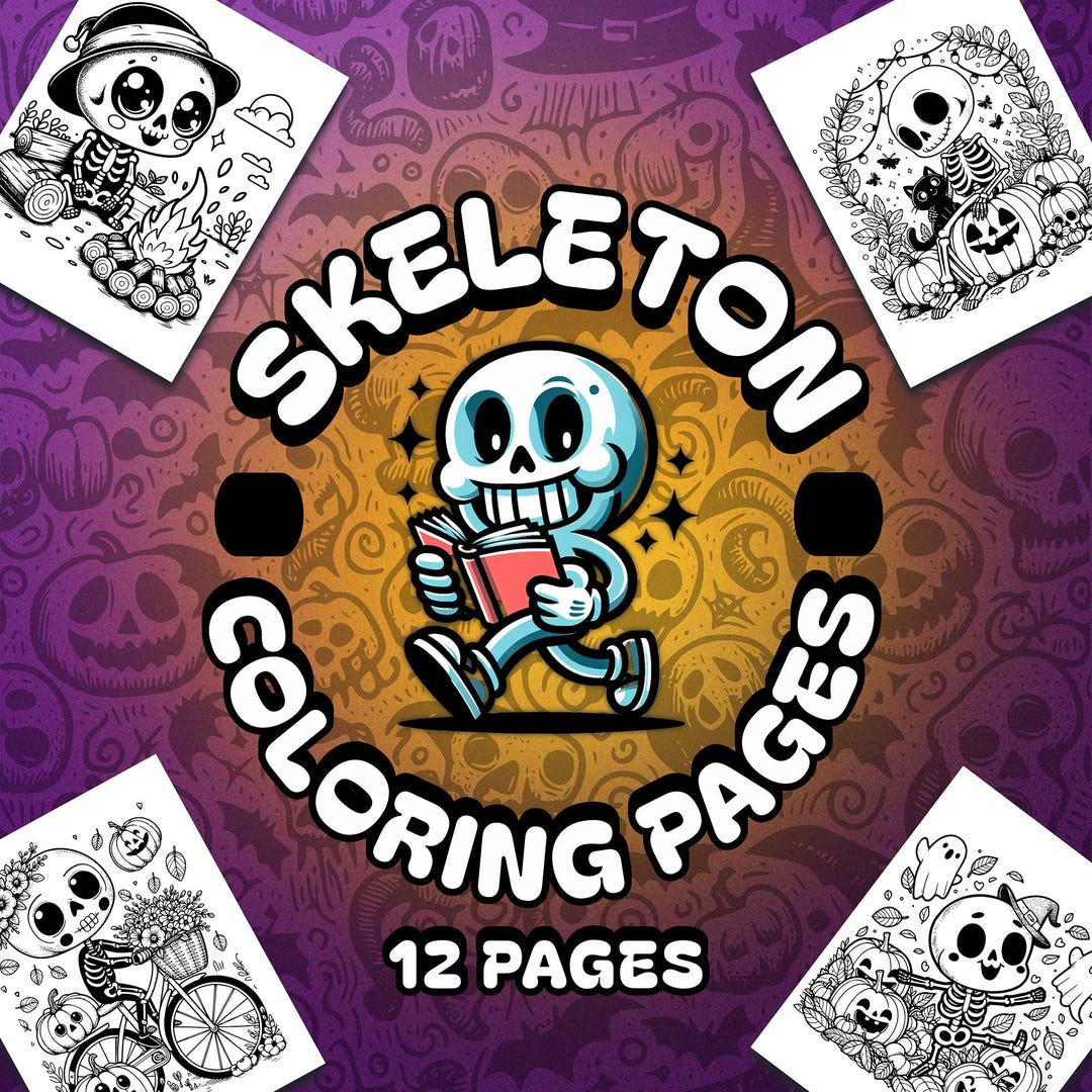12 Skeletons Halloween Pages Halloween Coloring Pages Halloween ...