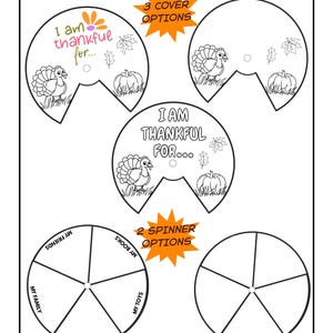 I Am Thankful for Spinner Craft, Fall Activity for Kids, Toddler ...