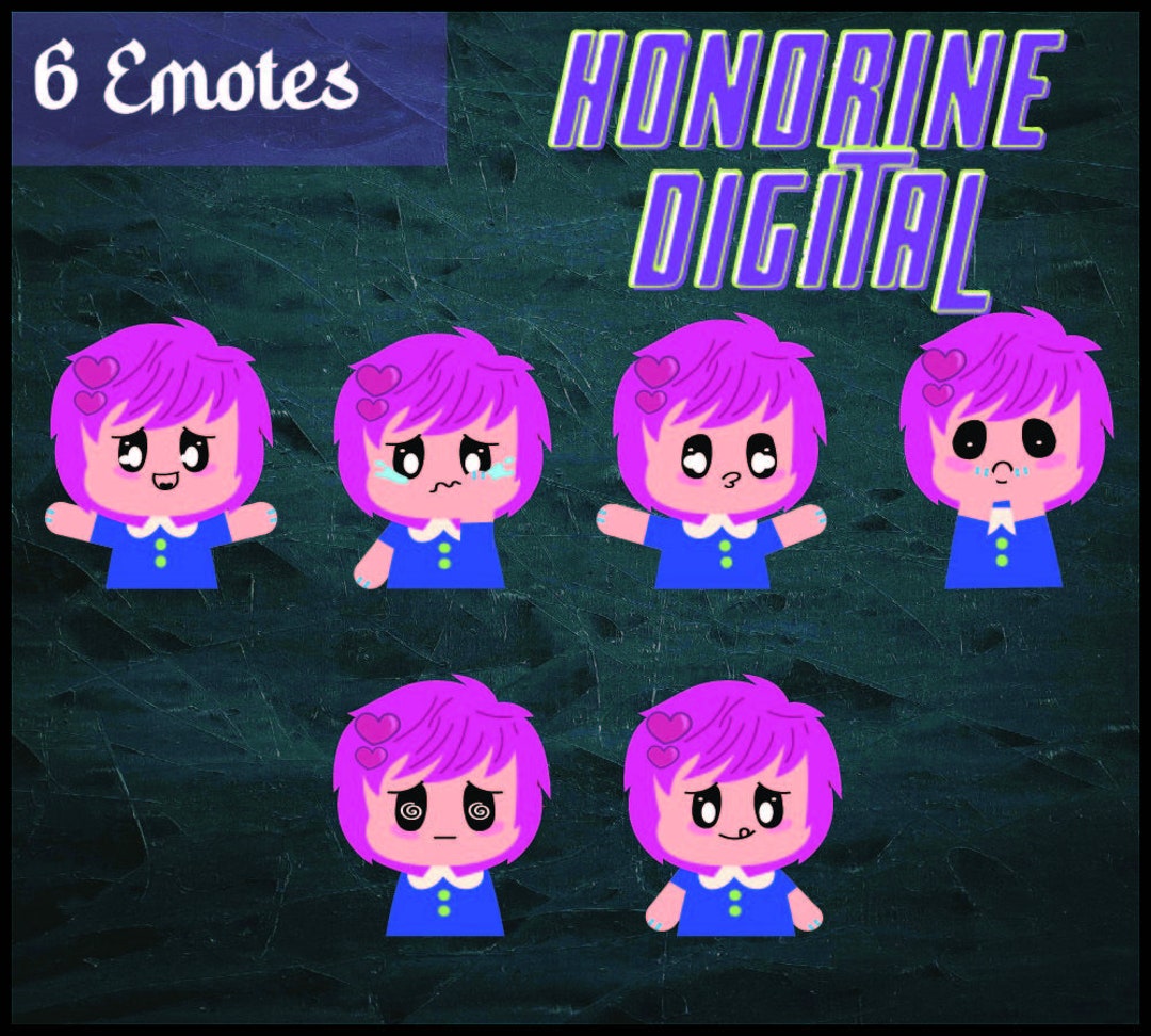 Pink Hair Girl Emo Girl Emotes for Twitch and Discord, Cute Girl Emotes ...