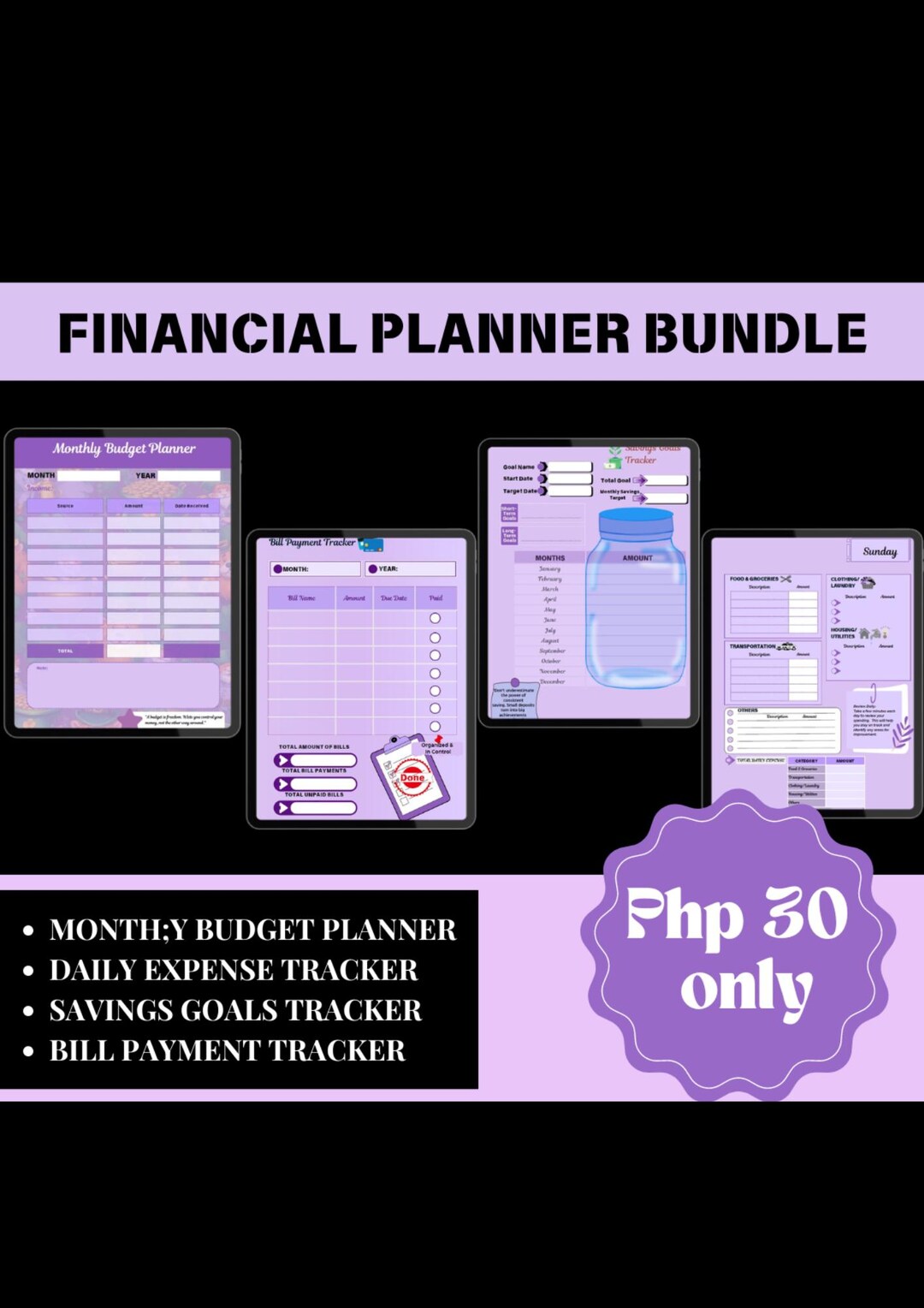 Financial Planner Bundle - Etsy