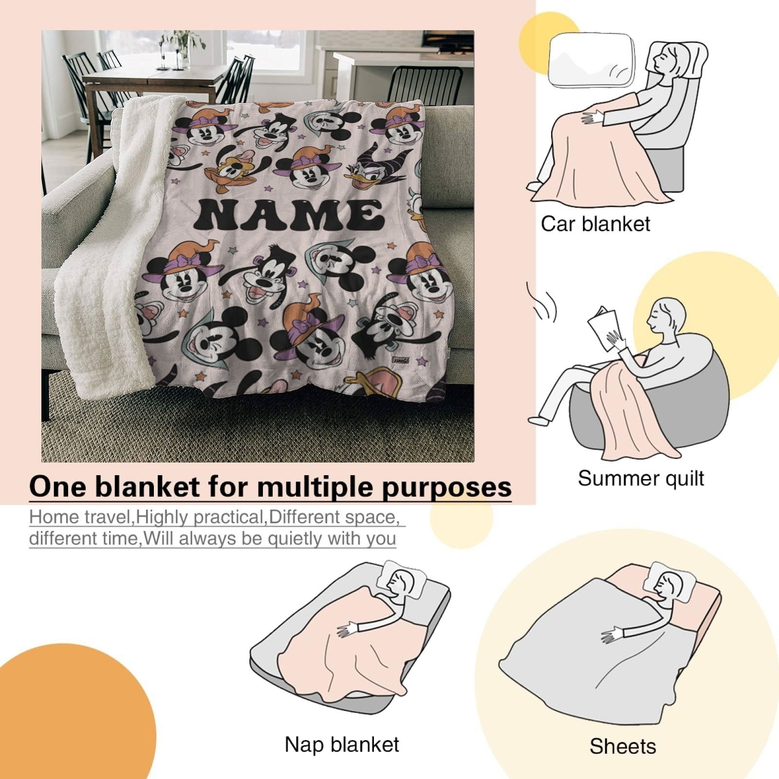 Mic.key Blanket, Dis.ney Blanket, Name Blanket, Mic.key And Friends ...