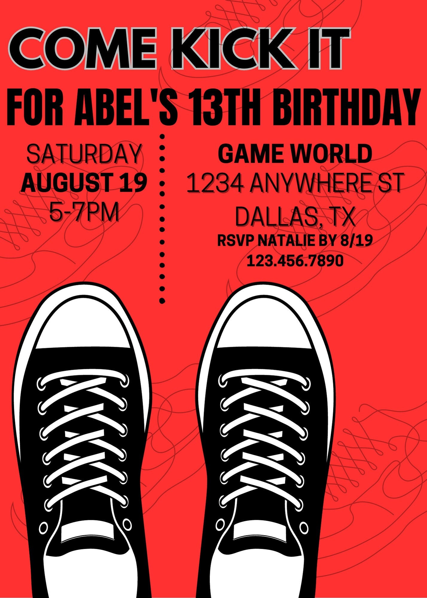Sneaker Birthday Invitation | Sneaker Head | Sneaker Head Birthday ...