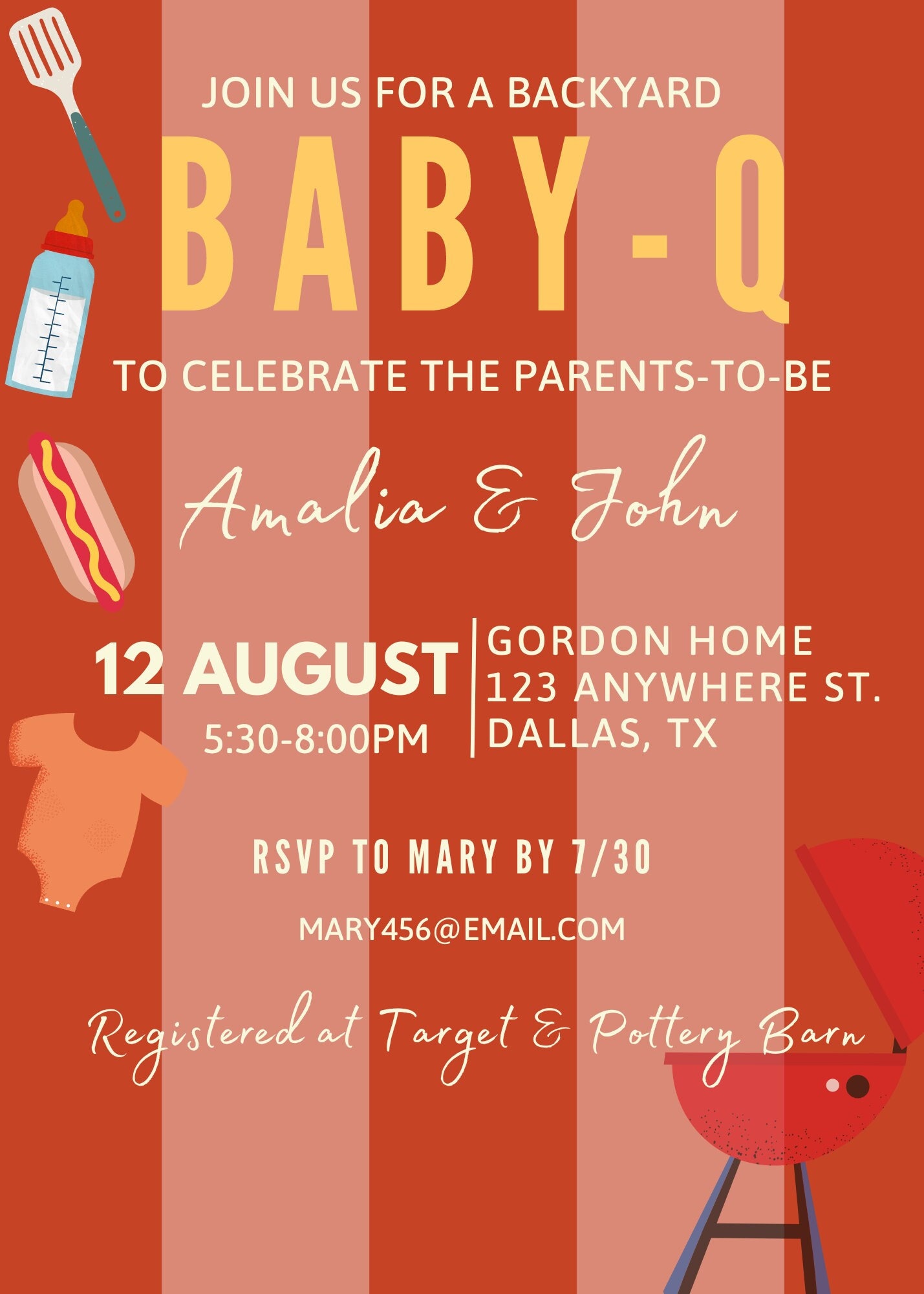 Baby-q Invitation | BBQ | BBQ Baby Shower Digital Invitation Template ...