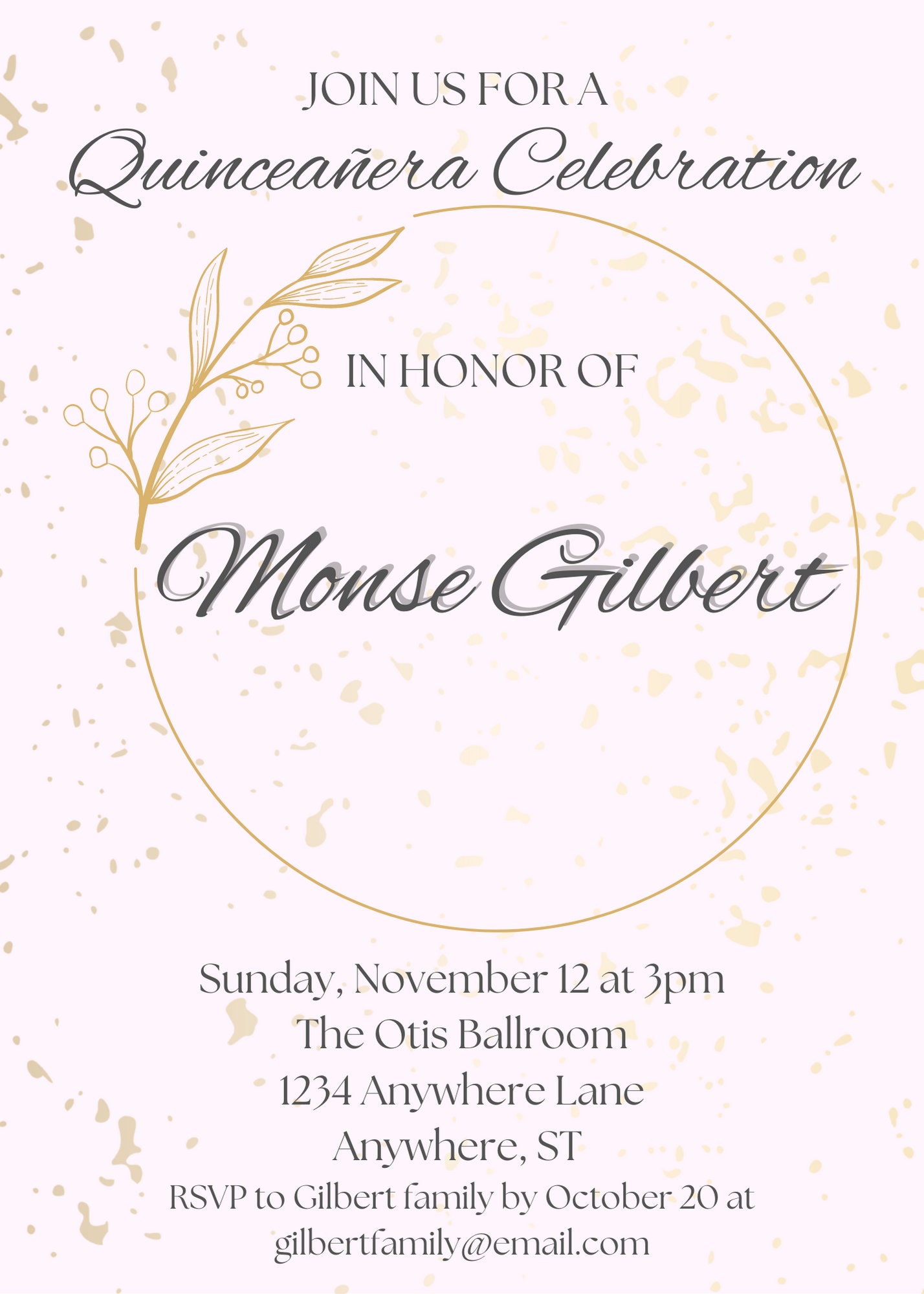 Quinceañera Digital Invitation | Quinceañera Invitation | Quince ...