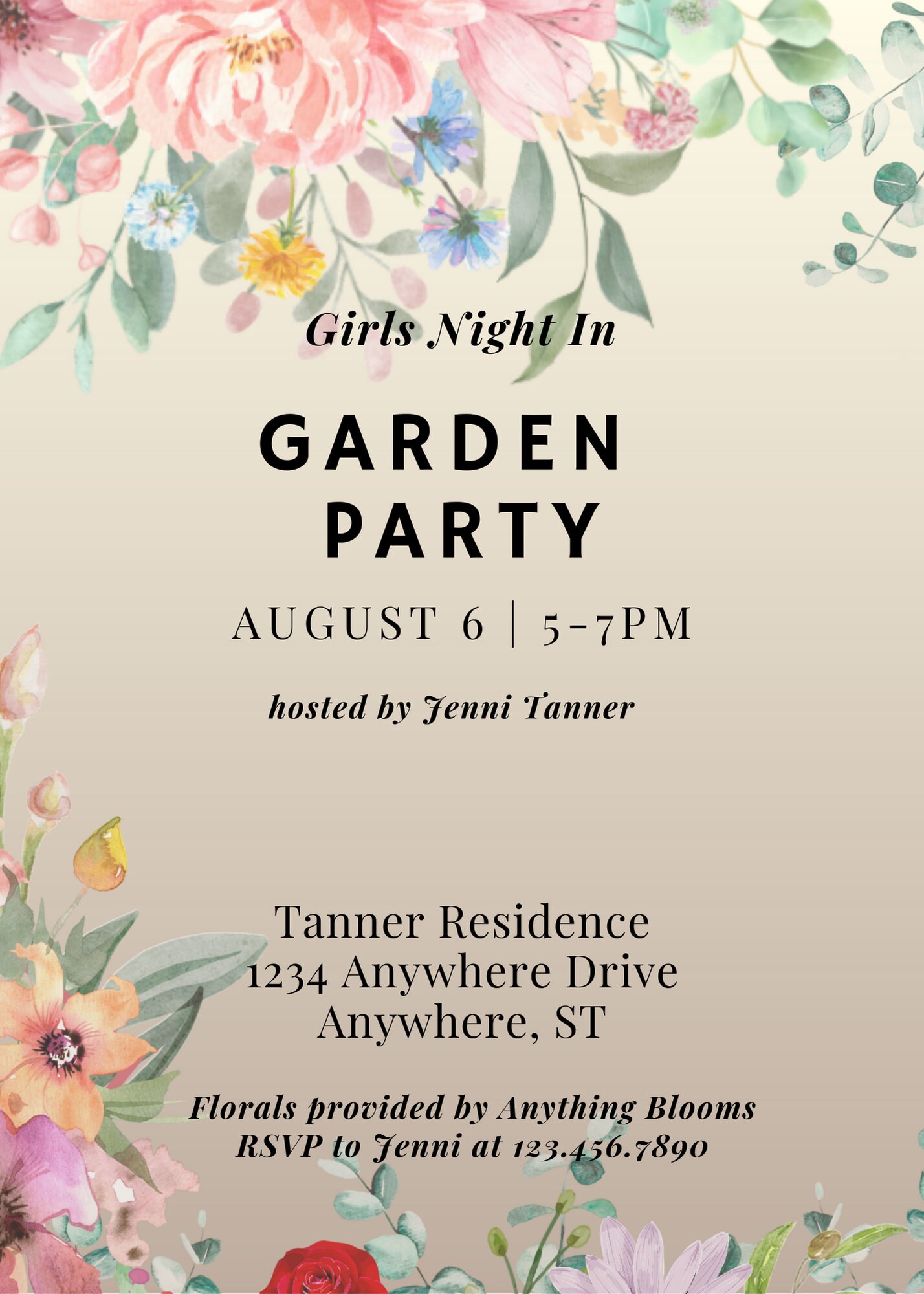 Garden Party Invitation | Floral | Garden Party Invitation Template ...