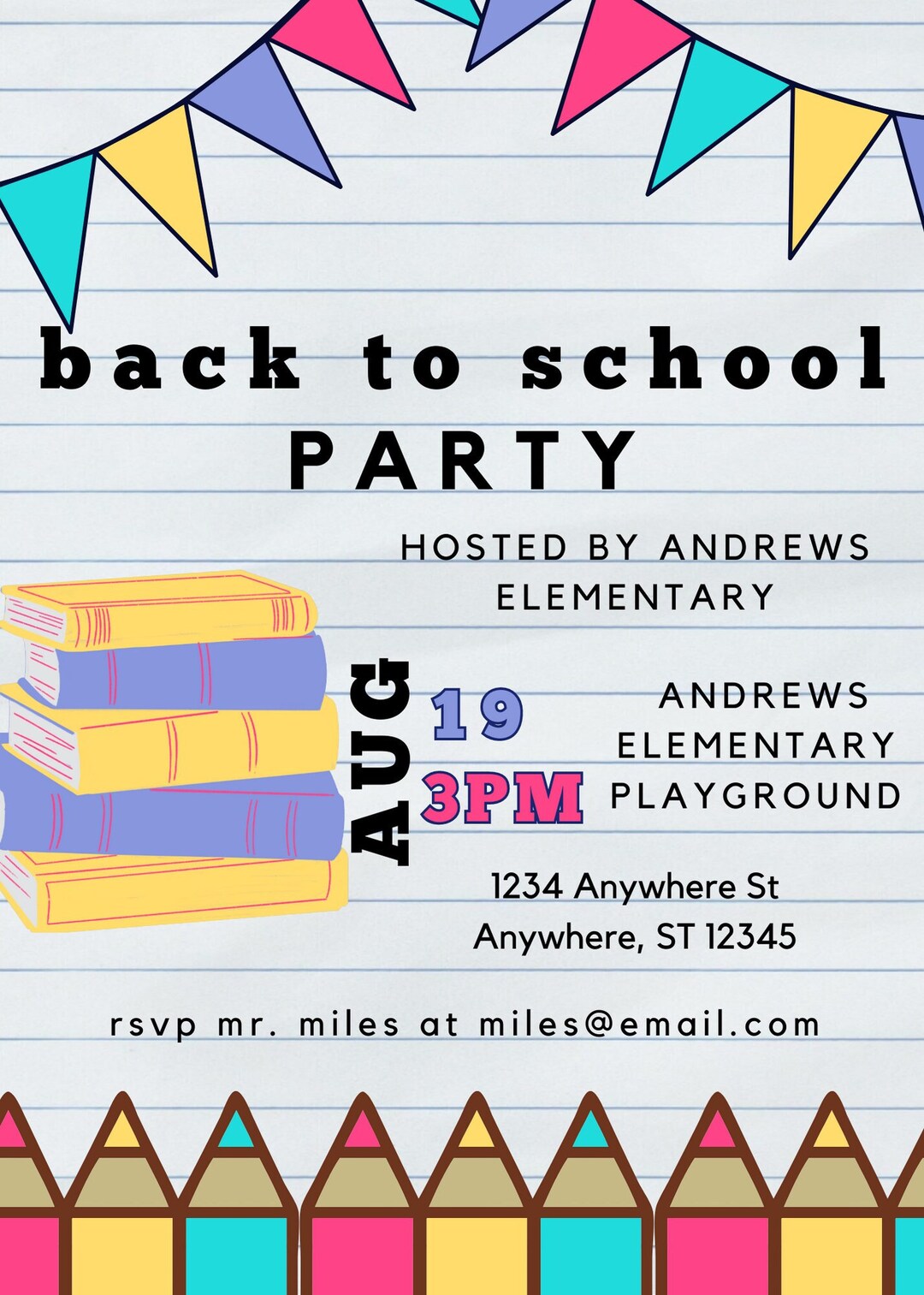 Back to School Invitation | Back to School Bash| Back to School Digital ...