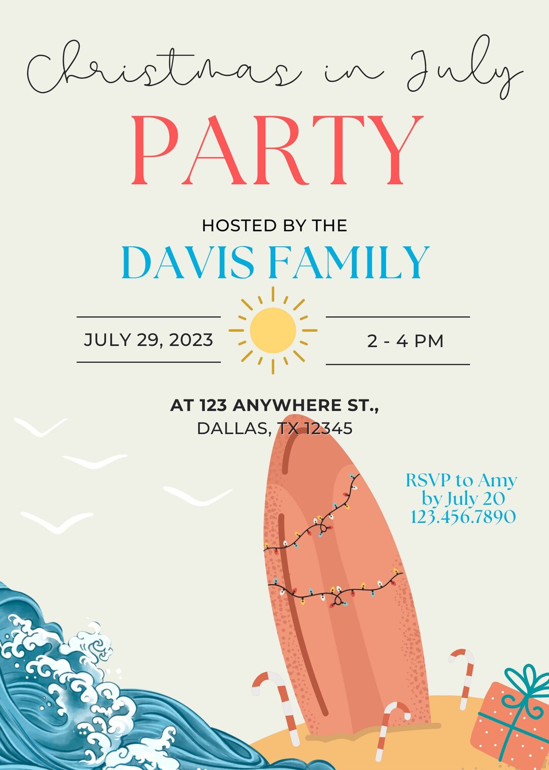 Christmas in July Invitation | Christmas in July | Christmas Party ...