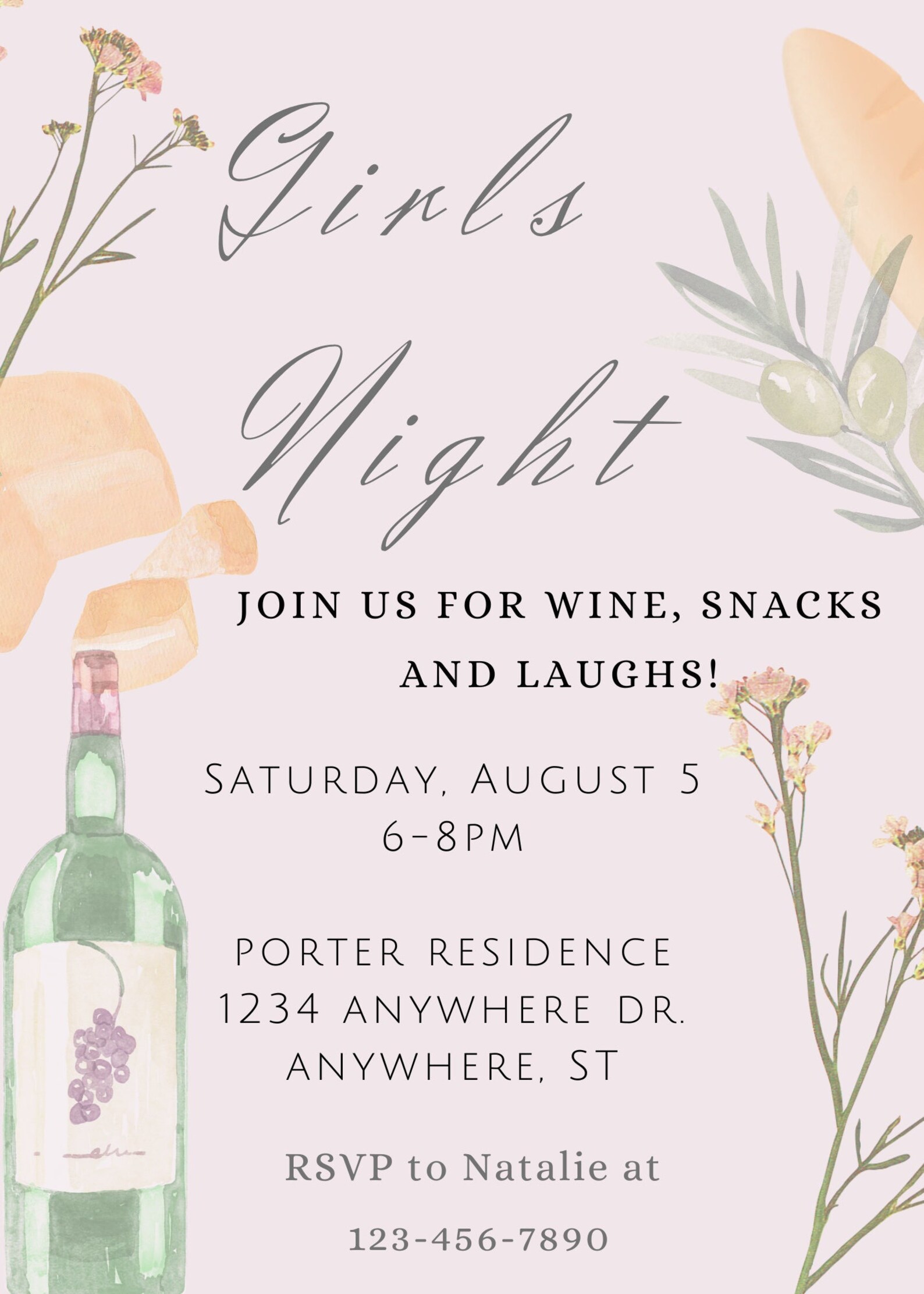 Girls Night Invitation | Charcuterie Board | Girls Night in Digital ...