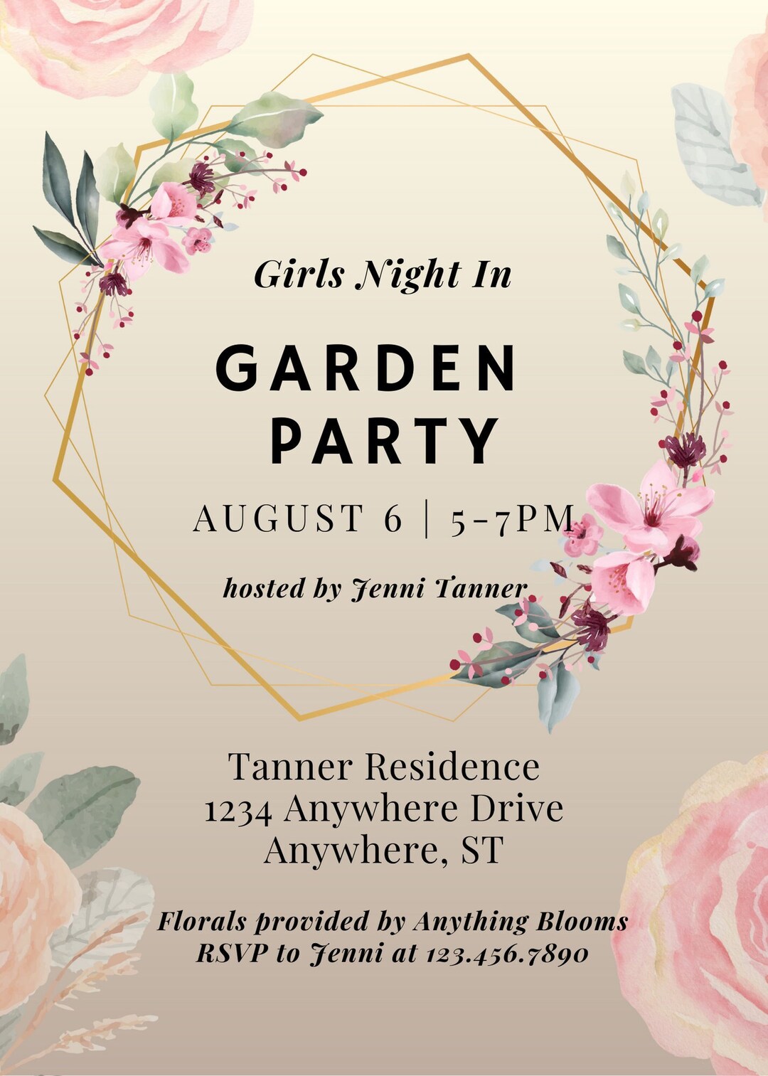 Garden Party Invitation | Floral | Garden Party Invitation Template ...