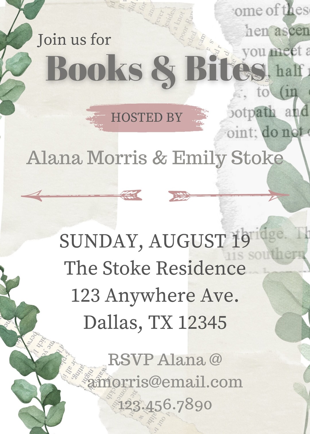 Book Club Invitation | Book Club Invitation | Book Club Digital ...