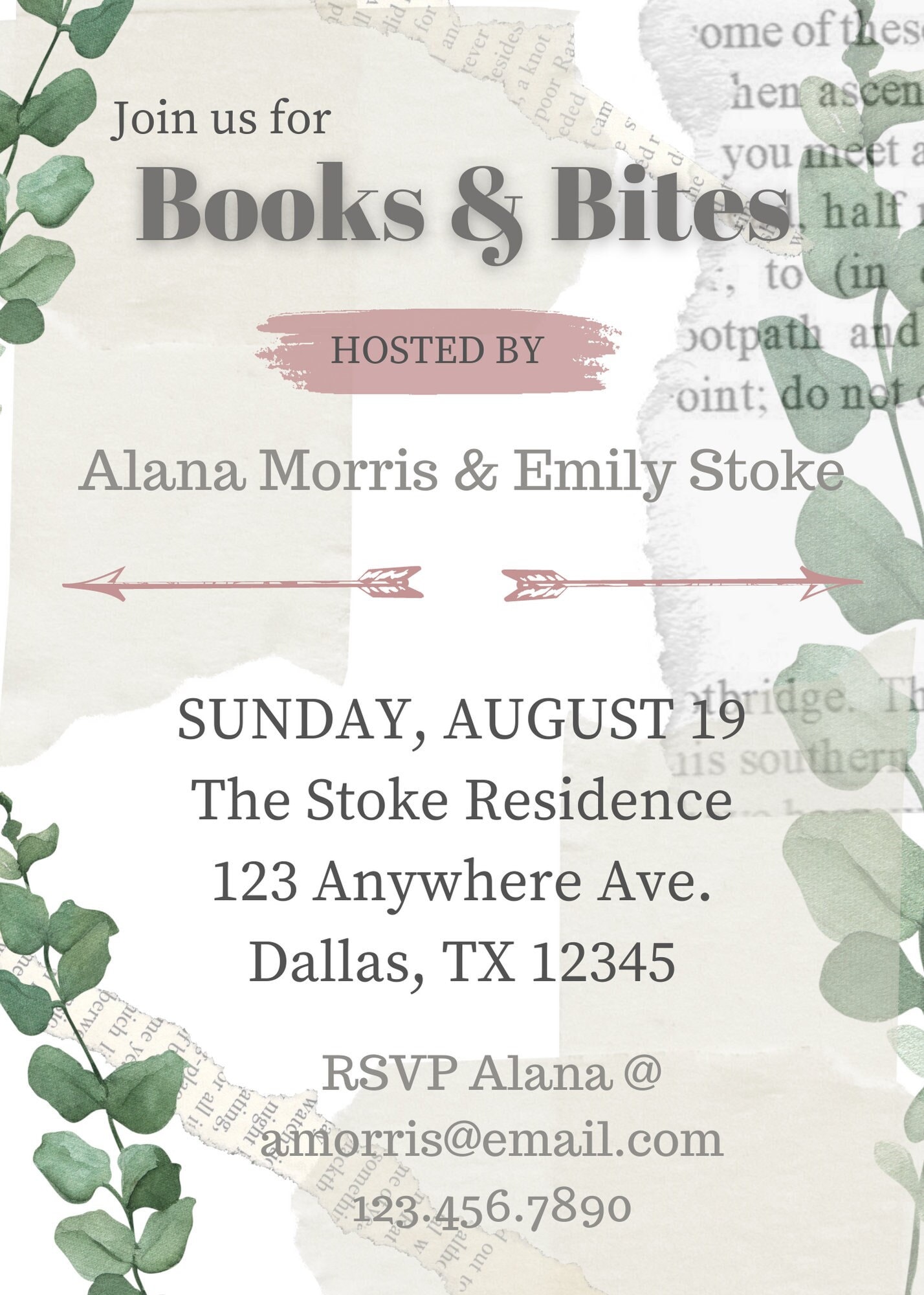 Book Club Invitation | Book Club Invitation | Book Club Digital ...