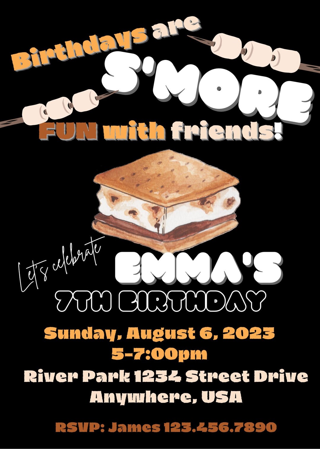 S'mores Party Invitation | Smores | S'mores Party Digital Invitation ...